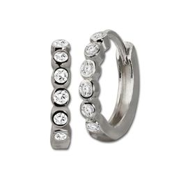 GoldDream Echtgold, 333er Wei&szlig;gold Damen Creolen Zirkonia Ohrring ca. 12mm | Gr.: onesize