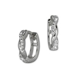 GoldDream Echtgold, 333er Wei&szlig;gold Damen Creolen Ohrring ca. 12mm | Gr.: onesize