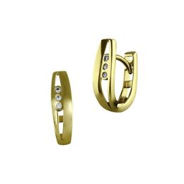 GoldDream Echtgold, 333er Gelbgold Damen Creolen geteiltes Rechteck Ohrring ca. 11mm | Gr.: onesize