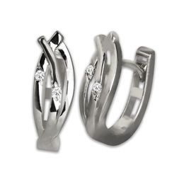 GoldDream Echtgold, 333er Wei&szlig;gold Damen Creolen Leaf Ohrring ca. 11mm ca. 15mm | Gr.: onesize