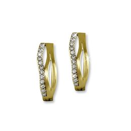 GoldDream Echtgold, 333er Gelbgold Damen Creolen Wellen Ohrring ca. 13mm | Gr.: onesize