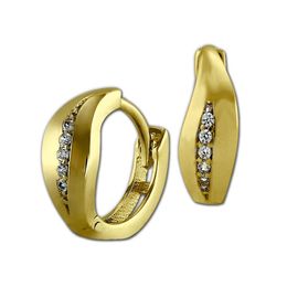GoldDream Echtgold, 333er Gelbgold Damen Creolen Blatt Ohrring ca. 13mm | Gr.: onesize