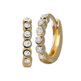 GoldDream Echtgold, 333er Gelbgold Damen Creolen Zirkonia Ohrring ca. 12mm | Gr.: onesize