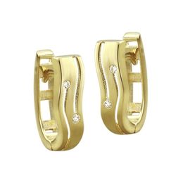 GoldDream Echtgold, 333er Gelbgold Damen Creolen Line Ohrring ca. 11mm ca. 14mm | Gr.: onesize