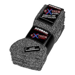 Normani 10 Paar Extrem Stabile Arbeits & Sportsocken Extrem in Grau meliert | Gr.: 35-38