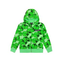Minecraft Jacke Sweatjacke mit Kapuze Creeper in gr&uuml;n | Gr.: 128