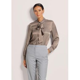 Madeleine Mode MADELEINE Satinbluse mit Schluppe in taupe | Gr.: 42