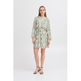 Ichi Kleid IHVERA Loose fit in Beryl Green Ikat aop | Gr.: 38