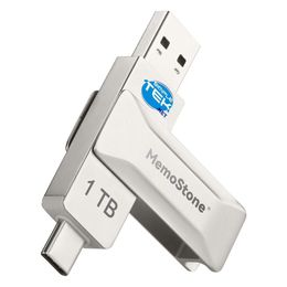Kingspec MemoStone US1 SSD Pen Drive, 540MB/s Read - 430MB/s Write Externe Festplatte - SSD 1000 GB USB-A / USB-C
