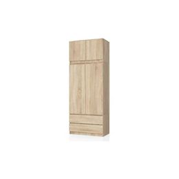 Höffner Drehtürenschrank 234 cm hoch Oda holzfarben Maße (cm): B: 90 H: 234 » Höffner