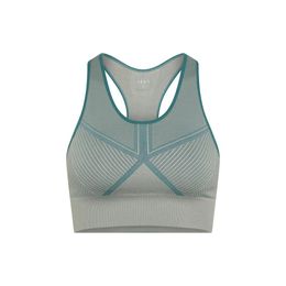 Born Living Yoga Sport-BH 'Buddha' Damen Größe M khaki / smaragd / weiß