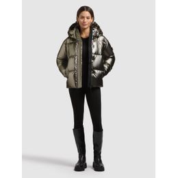 Steppjacke Khujo "DEVINA2 SHINY", Damen, Gr. L, mud braun, 100% Polyester, unifarben, eingesetzt elastischer Bund mit Windstopper, Jacken Steppjacke