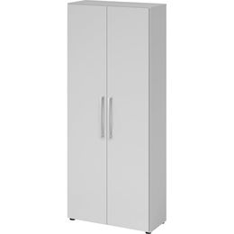 eurokraft pro B&uuml;roschrank, 4 Fachb&ouml;den, HxBxT 1880 x 800 x 346 mm, lichtgrau