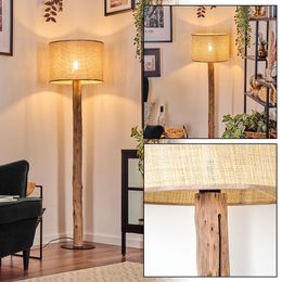 hofstein Sabadim Stehleuchte 40 cm Naturfarben, Schwarz, 1-flammig
