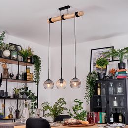 hofstein Koyoto H&auml;ngeleuchte Glas 15 cm Naturfarben, Schwarz, 3-flammig