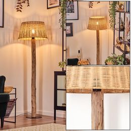 hofstein Cavaca Stehleuchte 45 cm Naturfarben, Schwarz, 1-flammig