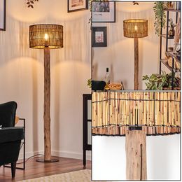 hofstein Cando Stehleuchte 35 cm Naturfarben, Schwarz, 1-flammig