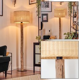 hofstein Cavaca Stehleuchte 40 cm Naturfarben, Schwarz, 1-flammig