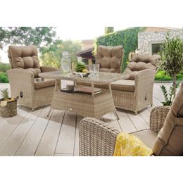 Gartenlounge-Set Destiny "MERANO", beige (pearl shell), Obermaterial: 100% Polyester. F&uuml;llung: 100% Polyurethan, Sitzm&ouml;bel-Sets, Gartenlounge-Set