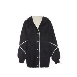 Poomi Strickjacke Damen Gr&ouml;&szlig;e M schwarz / wei&szlig;