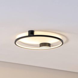 LED-Deckenleuchte Saturno, schwarz, &Oslash; 50 cm, Metall, 4.000 K