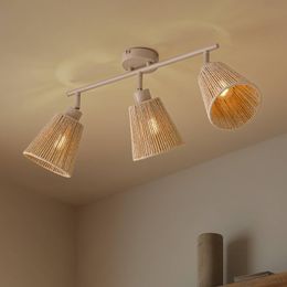 LINDBY Deckenstrahler Anuva, 72 cm, beige, Papier, 3-flammig