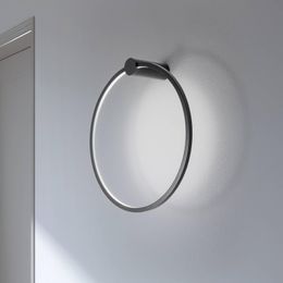 LED-Wandleuchte Saturno, schwarz, &Oslash; 50 cm, Metall, 4.000 K