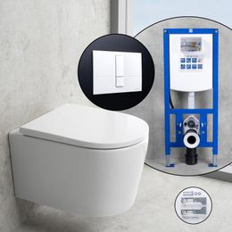 neoro n50 Komplett-SET Wand-WC mit SilentPowerFlush und neeos Vorwandelement,, BN0510WH+16791WH#SET,