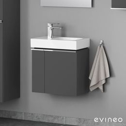 Geberit iCon Handwaschbecken, evineo ineo4 Unterschrank B: 53 cm, 2 T&uuml;ren rechts, mit Griff,, 124153000+BE0218AN,