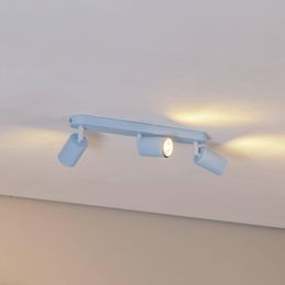TK Lighting Deckenstrahler Livia, hellblau, 52 cm, 3-flg., Metall, GU10
