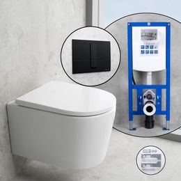 neoro n50 Komplett-SET Wand-WC mit SilentPowerFlush und neeos Vorwandelement,, BN0510WH+16791BM#SET,