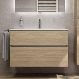 evineo ineo5 evo Unterschrank B: 101 cm, 2 Ausz&uuml;gen, mit Griffmulde, f&uuml;r Duravit ME by Starck Waschtisch,, BE0715OA,