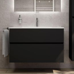 evineo ineo5 evo Unterschrank B: 101 cm, 2 Ausz&uuml;gen, mit Griffmulde, f&uuml;r Duravit ME by Starck Waschtisch,, BE0715BM,