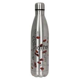 K&ouml;nitz K&ouml;nitz Trinkflasche ''Coffee Collage'' in Silber/ Braun - 750 ml - 29% | Damen-outdoor-ausruestung