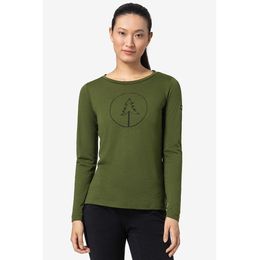 super.natural Longsleeve "Bubble Tree" in Gr&uuml;n - 55% | Gr&ouml;&szlig;e L | Damen-tops