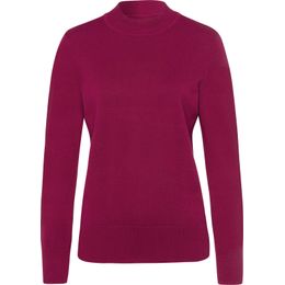 Damen Strickpullover mit geripptem Stehkragen weinrot, Gr&ouml;&szlig;e 38