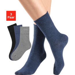H.I.S. sheego Gro&szlig;e Gr&ouml;&szlig;en Socken, 1x jeans, 1x schwarz, 1x grau-meliert, Gr&ouml;&szlig;e 35/36 - Unisex