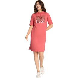 Damen Jerseykleid mit abgerundeten Seitenschlitzen koralle, Gr&ouml;&szlig;e 38
