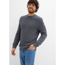bonprix Pullover mit recycelter Baumwolle, blau, mit Baumwolle