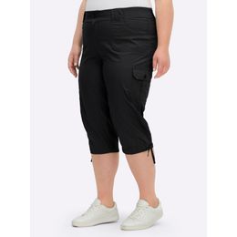 sheego Große Größen Caprihose mit weitenverstellbarem Saum, schwarz, Größe 36 - Damen