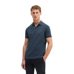 Marc O'Polo Poloshirt MARC O'POLO "aus Organic Cotton-Stretch", Herren, Gr. S, blau (navy teal), Obermaterial: 95% Baumwolle, 5% Elasthan, unifarben, Basic, Rippb&uuml;ndchen, Shirts