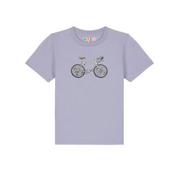 watabout.kids T-Shirt 'Doodle Bike' Jungen Größe 98/104 hellbeige / anthrazit / flieder / weiß