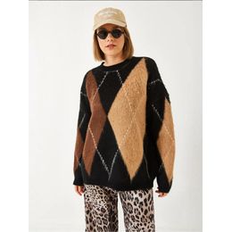 Bianco Lucci Pullover Damen Gr&ouml;&szlig;e S/L beige / braun / schwarz / wei&szlig;