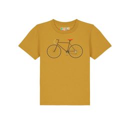 watabout.kids T-Shirt 'Fahrrad' Jungen Größe 110/116 schoko / ocker / rot / schwarz