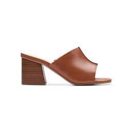 Clarks Leder-Pantoletten "Siara65" in Hellbraun - 57% | Größe 39,5 | Damen-pantoletten