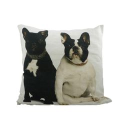 MARS & MORE Mars & More Kissen "French Bulldogs" in Schwarz/ Weiß - (L)50 x (B)50 cm - 57% | Dekokissen