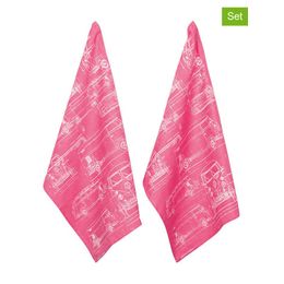 PAD Concept 2er-Set: Geschirrtücher ''Culture'' in Pink - (L)70 x (B)50 cm - 45% | Tischwaesche