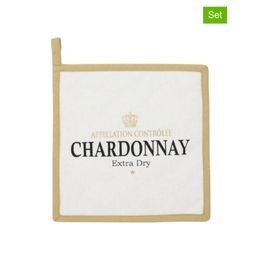 MARS & MORE Mars & More 2er-Set: Topflappen "Chardonnay" in Weiß - (L)20 x (B)20 cm - 40% |