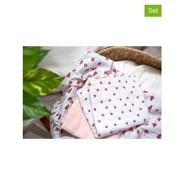 Lässig Lässig 3er-Set Mulltücher in Weiß/ Rot/ Rosa - (L)85 x (B)85 cm - 48% | Baby-spucktuecher