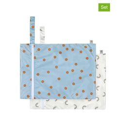 Lässig Lässig 2er-Set: Wickeltaschen ''Happy Rascals Smile'' in Blau/ Creme - (L)29 x (B)40 cm - 26% |